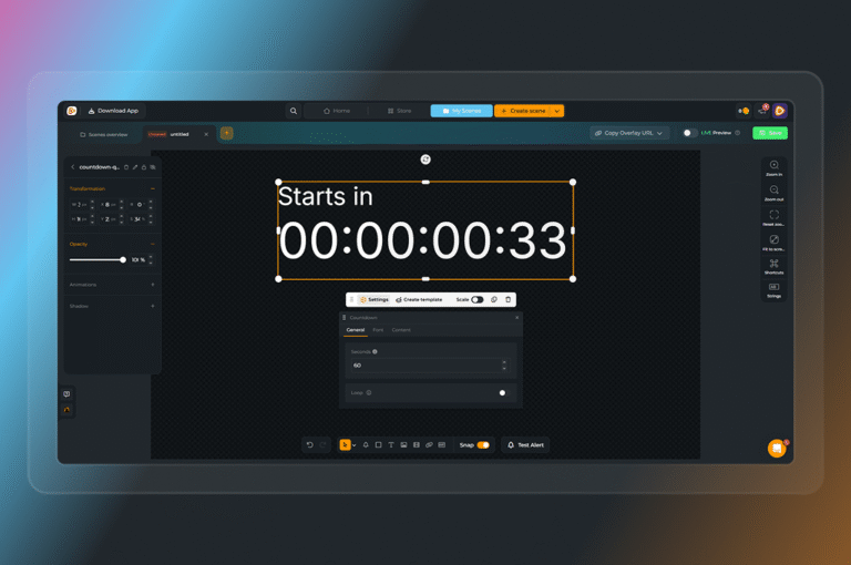 Widgets de compte à rebours - OWN3D.PRO Streaming Tool