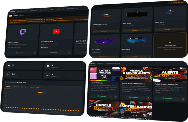 Dashboard - OWN3D.PRO Streaming Tool